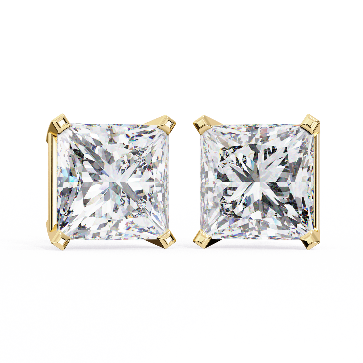 WOKE ™ 1.40 CARAT Prong VVS-EF Princess cut Lab Grown Diamond Studs in ...